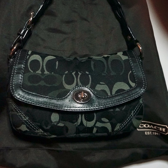 Coach | Bags | Black Coach Logo With Leather | Poshmark